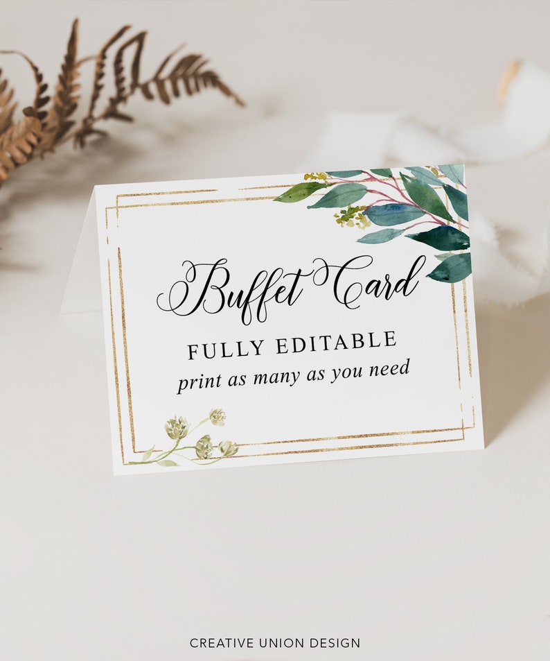 Buffet Food Signs, Printable Food Labels, Tented Cards Template ...