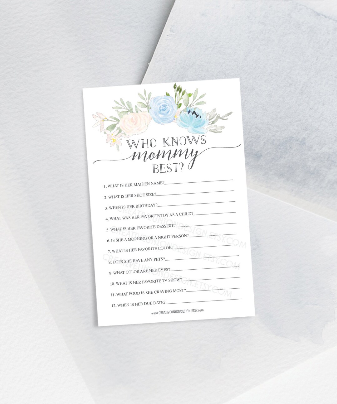 Who Knows Mommy Best Baby Shower Game Baby Shower Game Who - Etsy