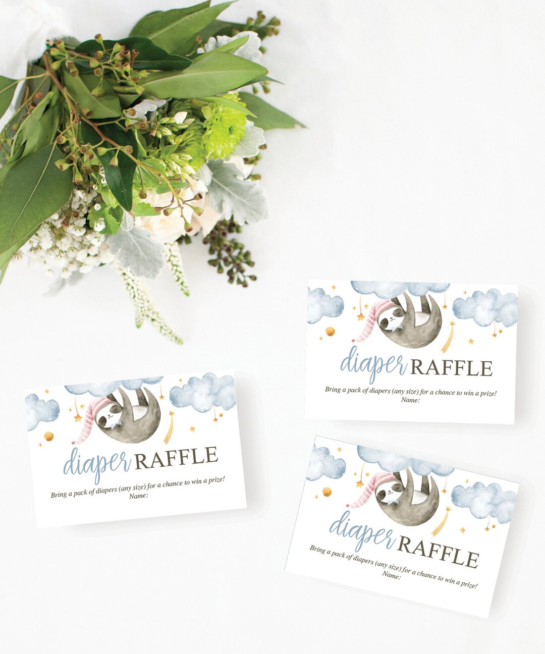 Sloth Diaper Raffle Baby Shower Diaper Raffle Diaper - Etsy