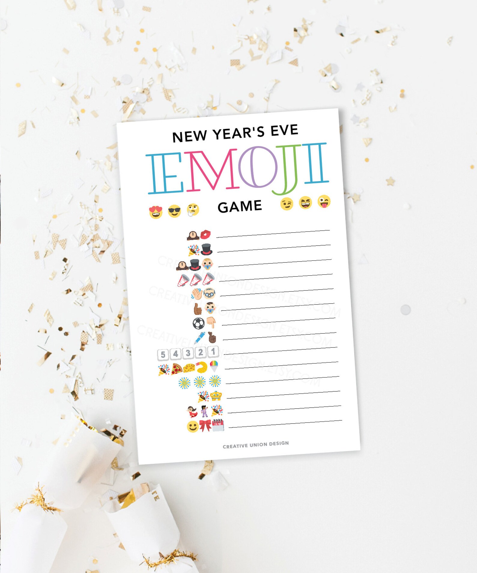 New Years Eve Game Emoji Game Family New Years Eve Game - Etsy