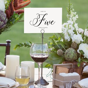Horizontal Classic Calligraphy Wedding Table Numbers Template, Fully ...