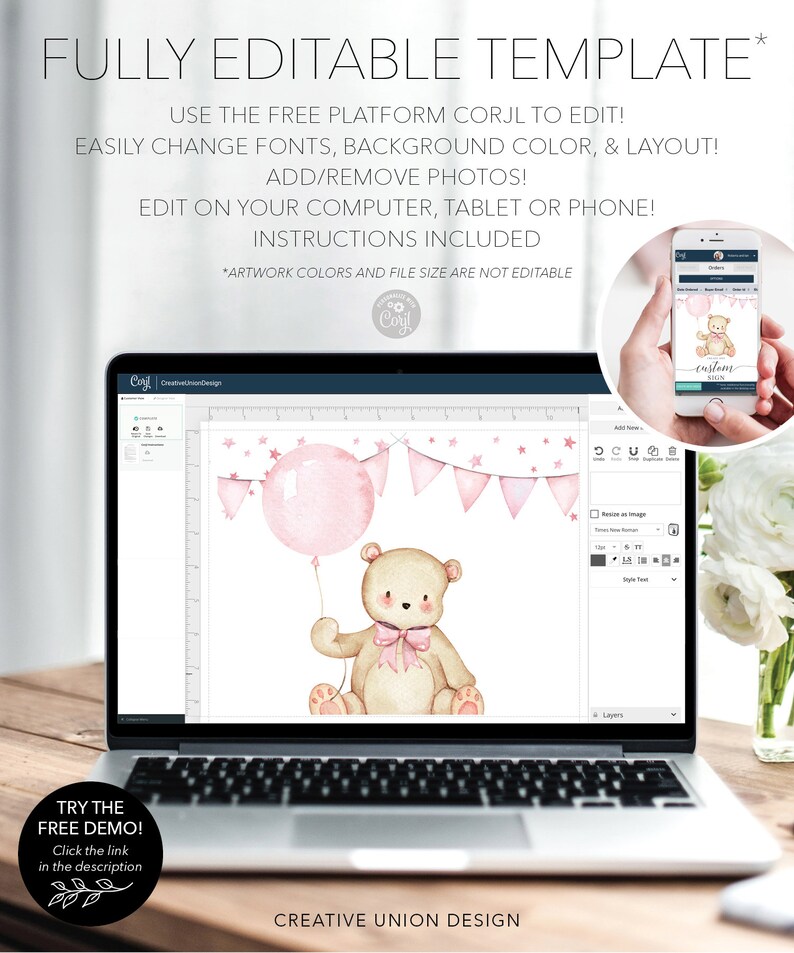 Editable Custom Sign Template Custom Baby Shower Sign Girl - Etsy