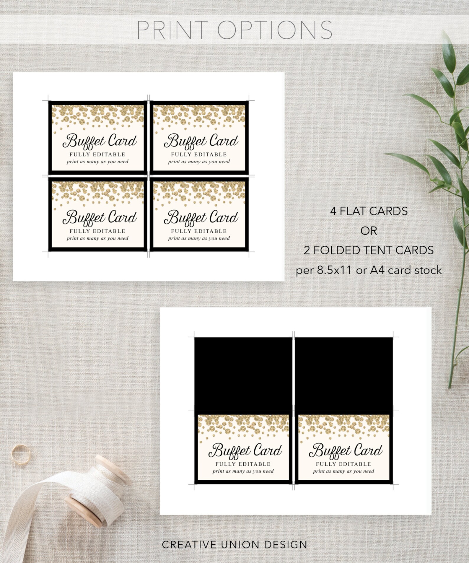 Buffet Food Signs - New Years Eve Decorations - New Years Eve Food ...