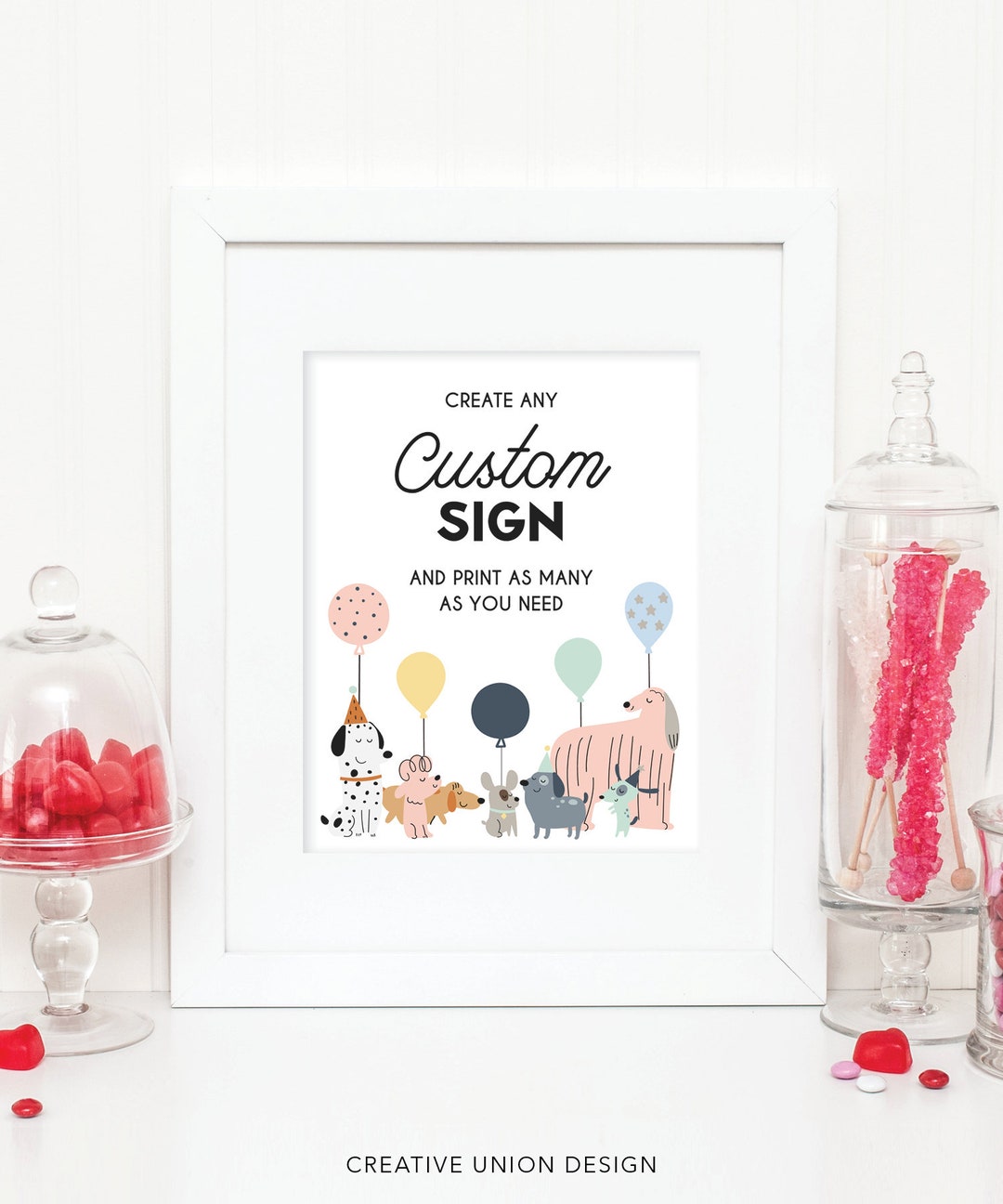 Dog Party Custom Sign Template, Editable Birthday Party Sign, Favors ...