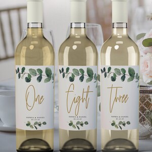 Eucalyptus Printable Table Numbers Wine Labels, Wine Labels, Table ...