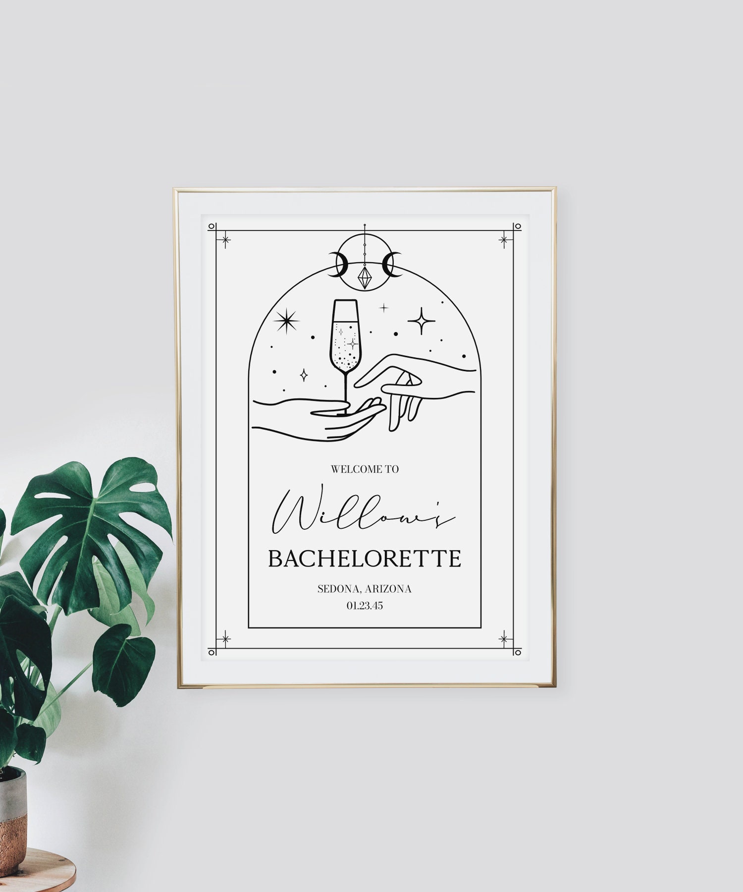 Mystical Tarot Card Editable Bachelorette Party Welcome Sign Template ...