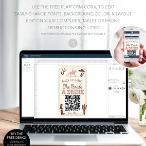 Buy the Bride A Drink Template, Last Rodeo, Western, Bachelorette Party ...