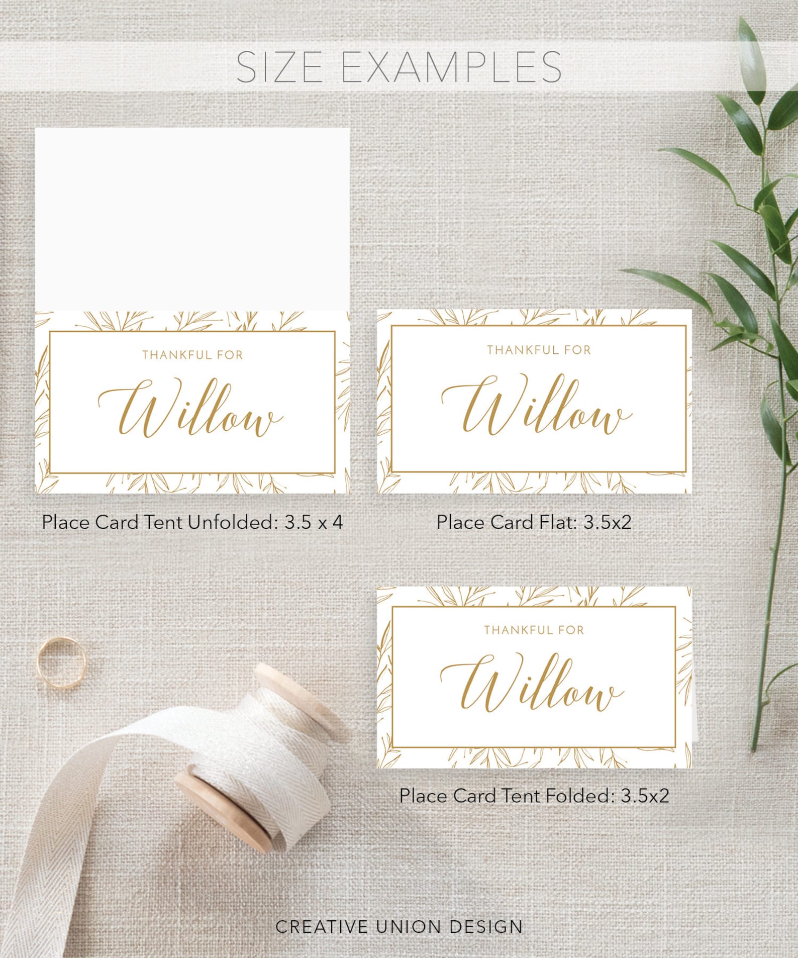 Name Cards Template Thanksgiving Dinner Printable Wedding - Etsy