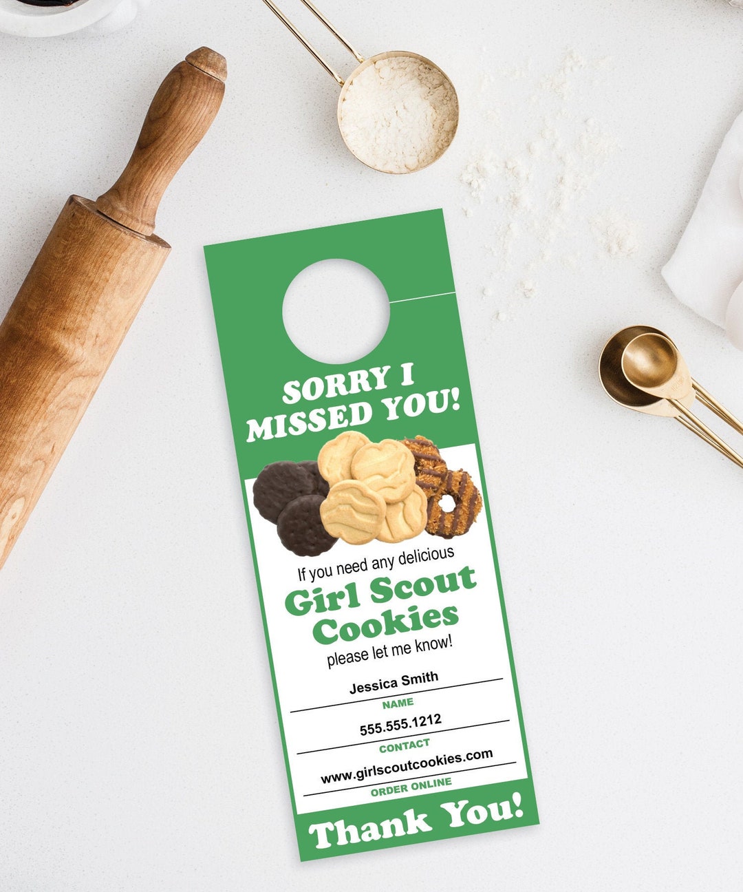 Girl Scout Door Hanger Printable - Editable - Girl Scout Cookies - Door ...