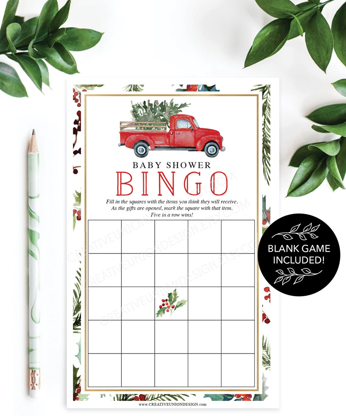 Baby Shower Bingo Cards Printable Games With Holiday | Etsy
