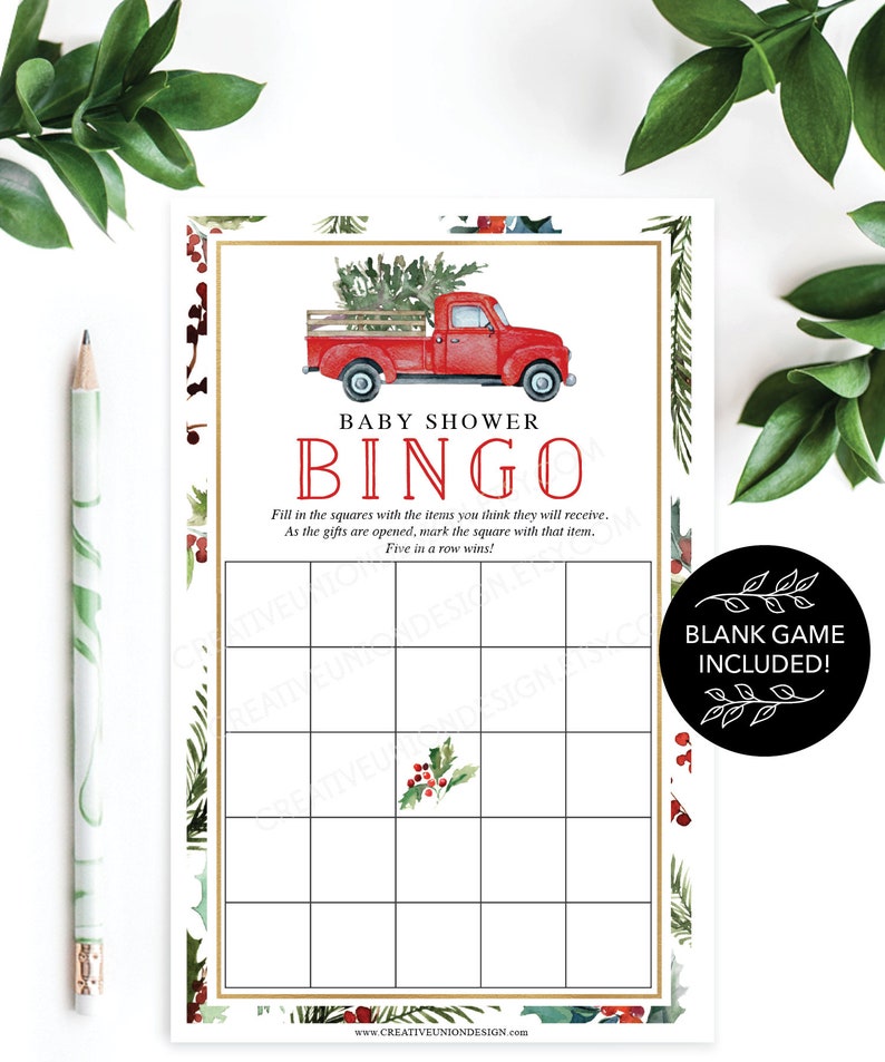 Baby Shower Bingo Cards Printable Games With Holiday | Etsy