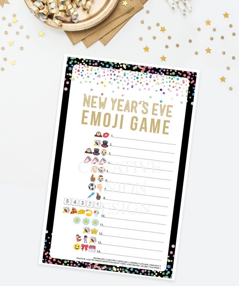 Emoji New Years Eve Game New Year's Eve Wedding Family - Etsy