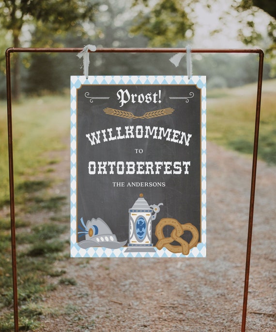 Editable Oktoberfest Welcome Sign Template, Welcome Beer Garden ...