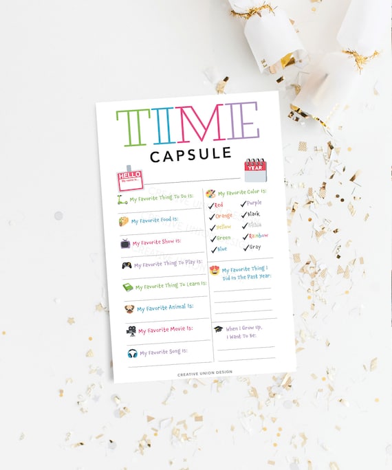 New Years Eve Time Capsule for Kids Family New Years Eve - Etsy