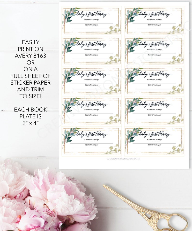 Baby Shower Book Plate Book Plates Printable Books for - Etsy