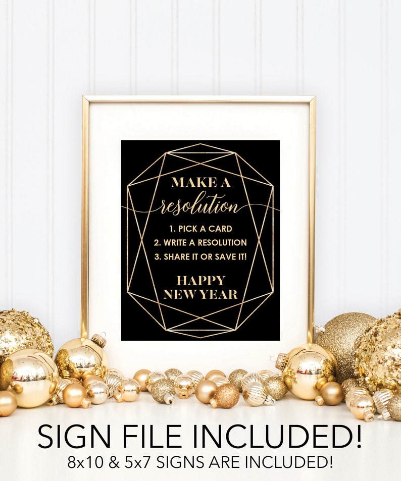 New Years Eve Party Games, 2026 Resolution Cards, Modern New Years Eve ...