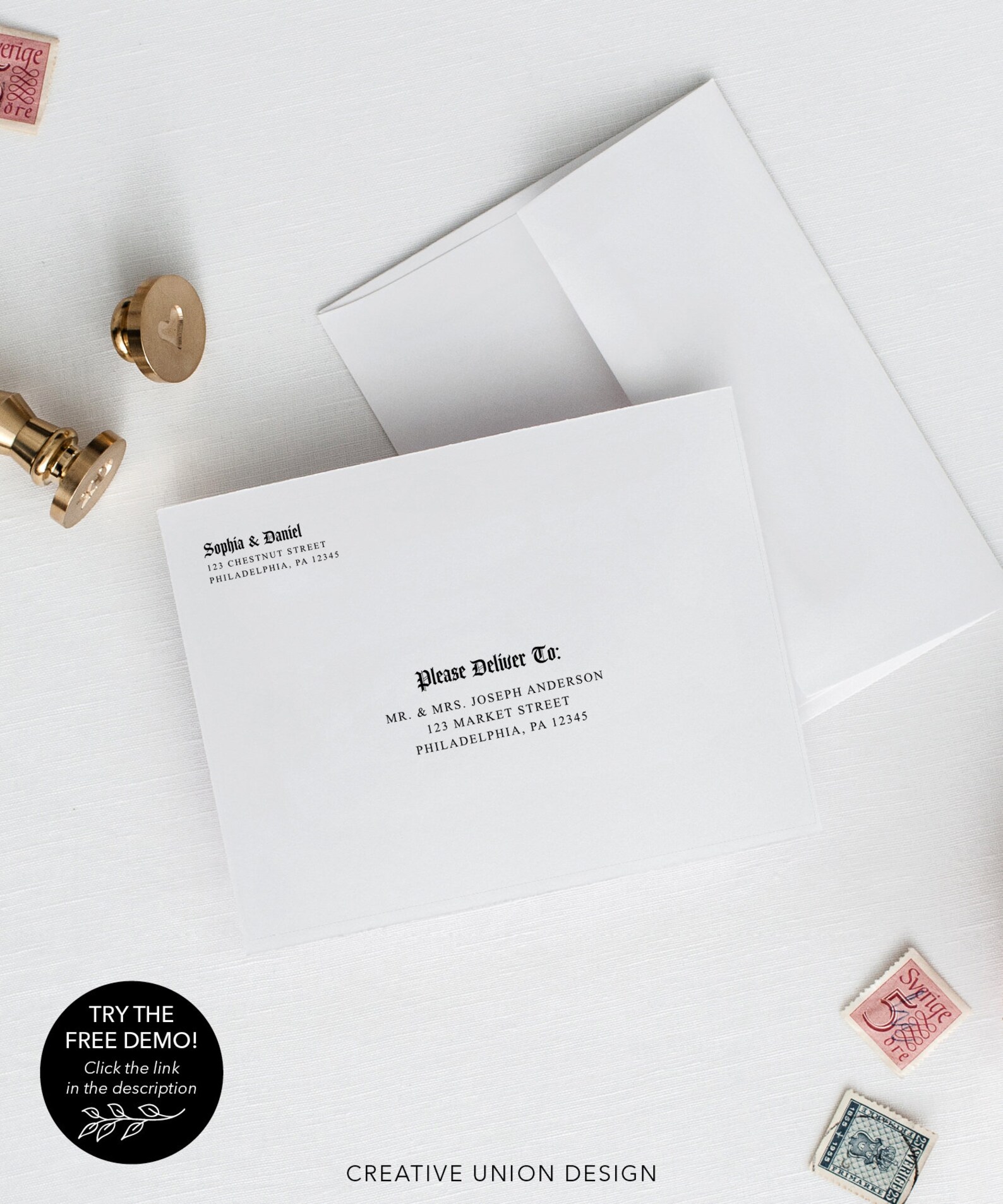 Envelope Template, Printable Address Envelope, Instant Download ...