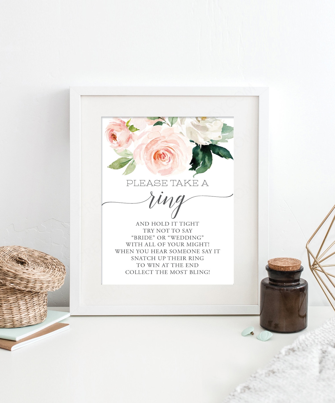 Put A Ring on It Game, Bridal Shower Game, Ring on It Game Sign ...