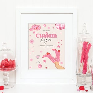 Nash Bash Custom Sign Template, Editable Bachelorette Party Sign ...