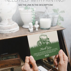 Country Farm Tractor Thank You Card, Birthday Thank You Card ...