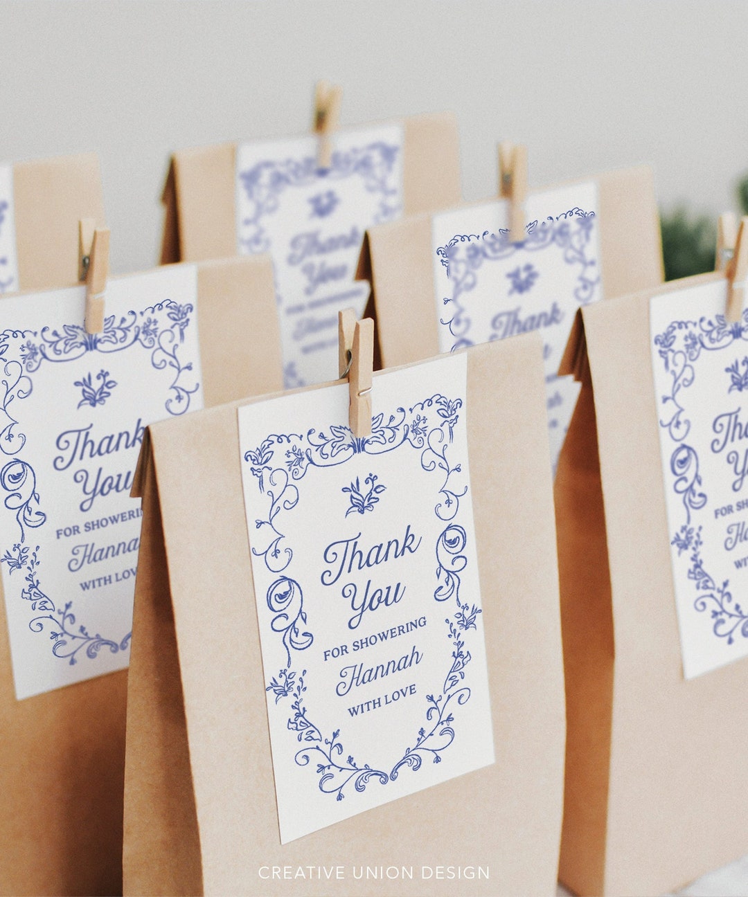 Something Blue Printable Tags, Editable Favor Tags, Bridal Shower Favor ...