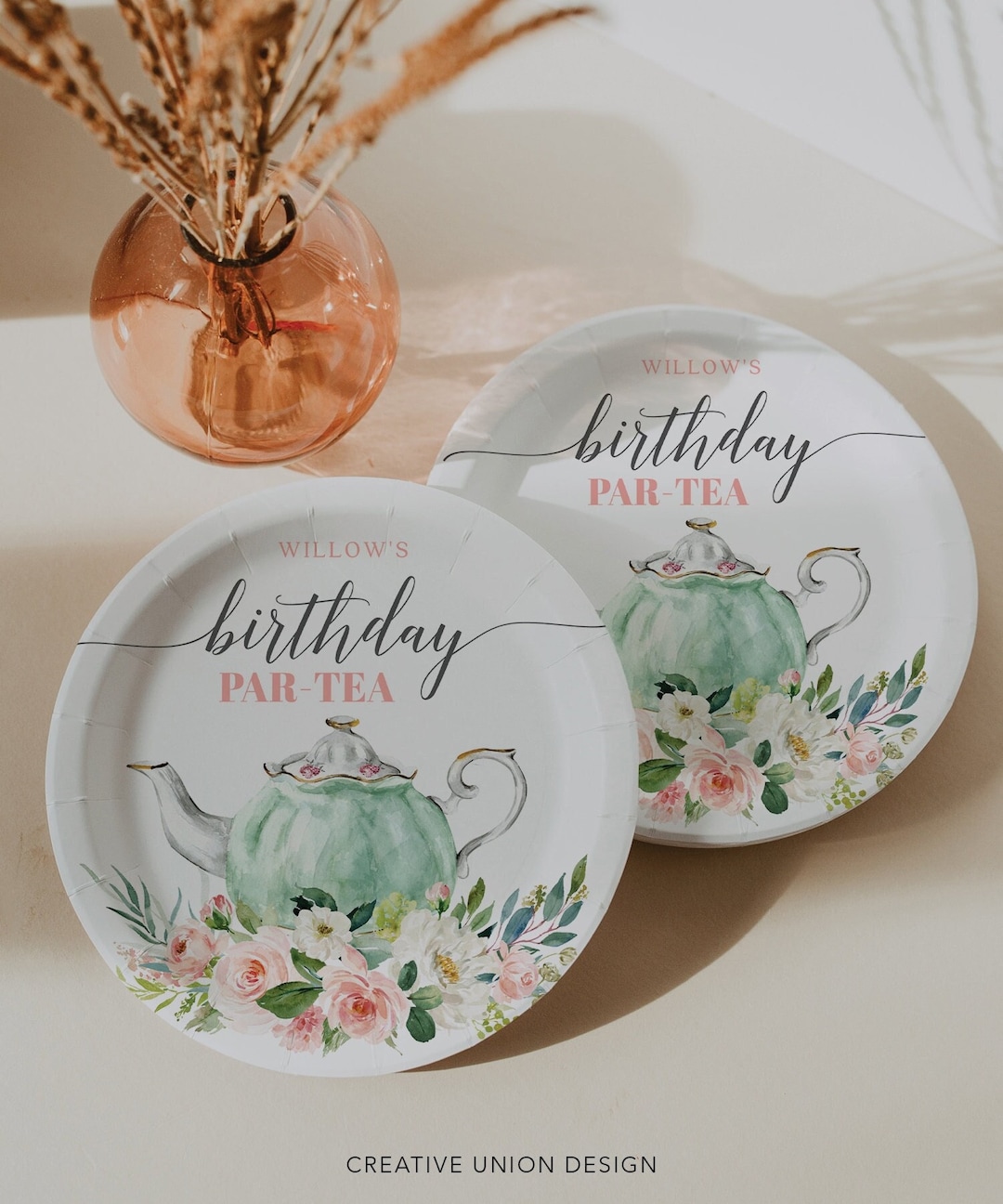 Personalized Paper Plates Template, Birthday Party Decor, Birthday Par ...