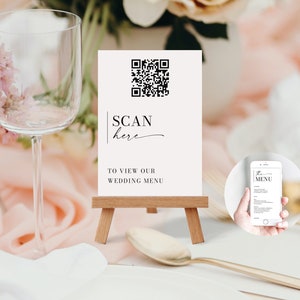 QR Code Wedding Program Template and Scannable Wedding Welcome Sign ...