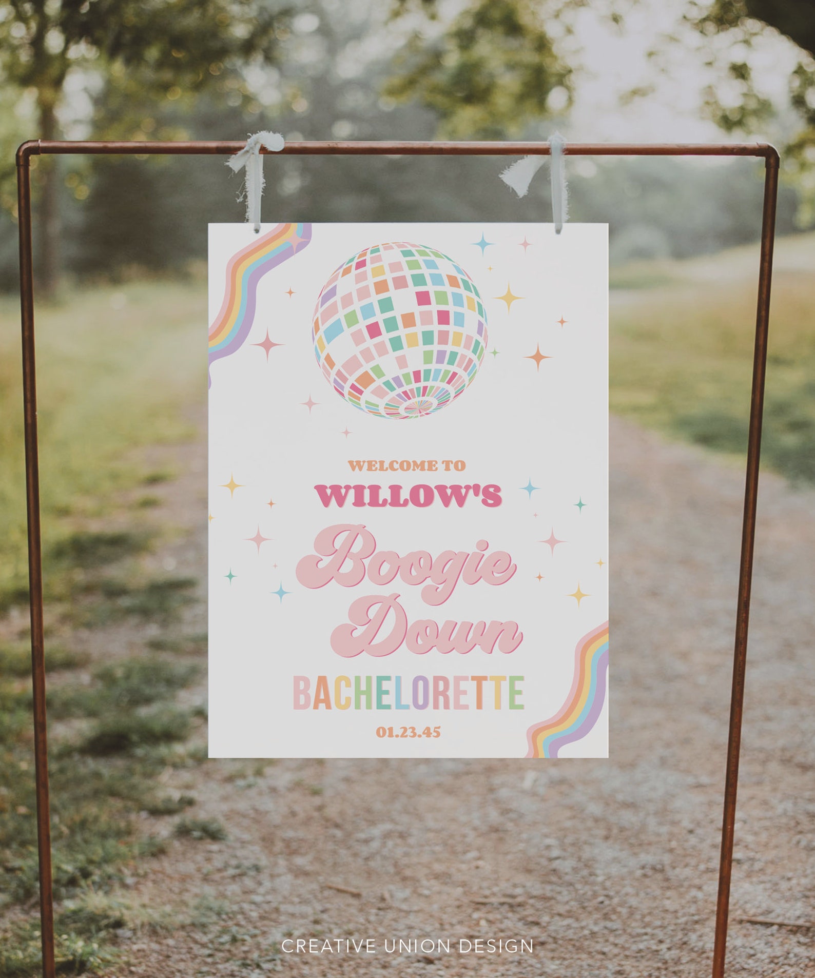 Editable Boogie Down Bachelorette Party Welcome Sign Template - Etsy