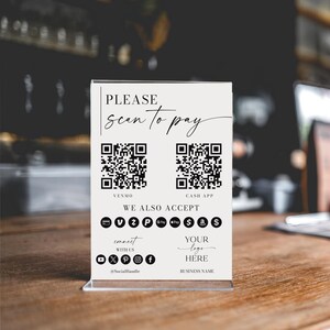 Scan to Pay Sign QR Code Payment Sign Printable Template Custom ...