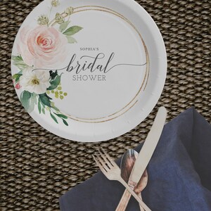 Personalized Paper Plates Template, Bridal Shower Decor, Bridal Shower ...