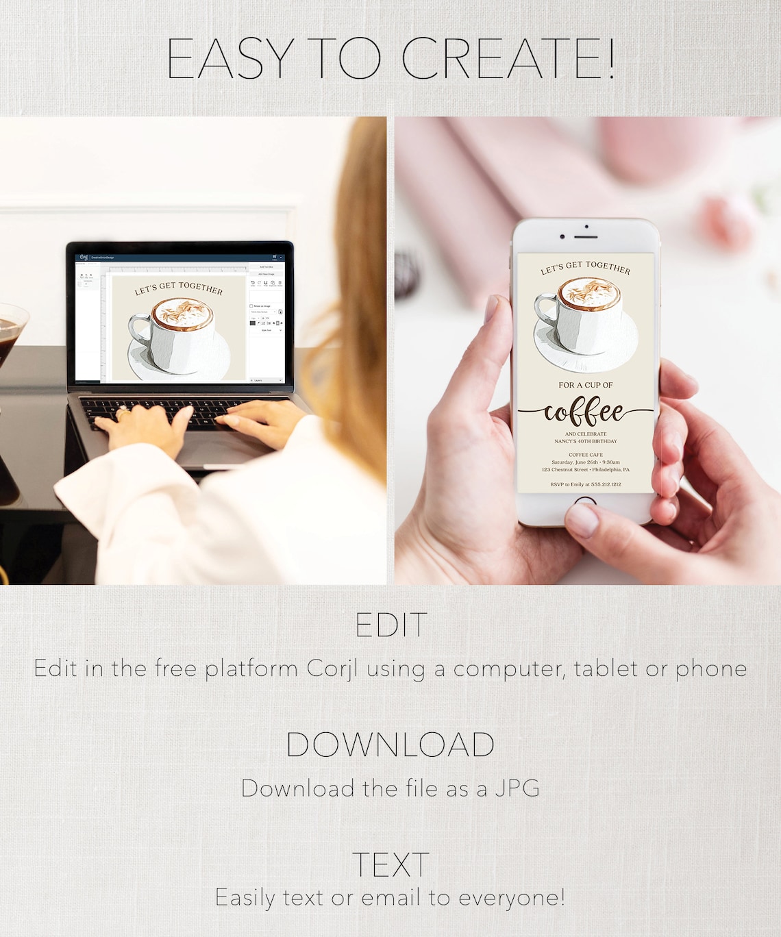 Coffee Invitation Coffee Get Together Invite Coffee Meet up - Etsy