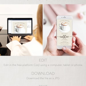 Coffee Invitation, Coffee Get Together Invite, Coffee Meet up Digital ...