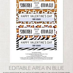 Valentine's Day Snack Bag Topper, DIY Valentine's Printable Treat Bag ...