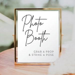 Photo Booth Table Sign File, 8x10 Printable Sign, Grab A Prop and ...