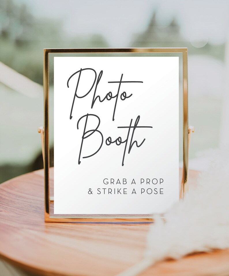 Photo Booth Table Sign File 8x10 Printable Sign Grab A Prop - Etsy