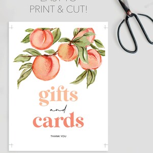 Peach Gifts and Cards Sign, Baby Shower Sign File, Printable Baby ...