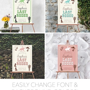 Editable Last Rodeo Bachelorette Party Welcome Sign (digital Download ...