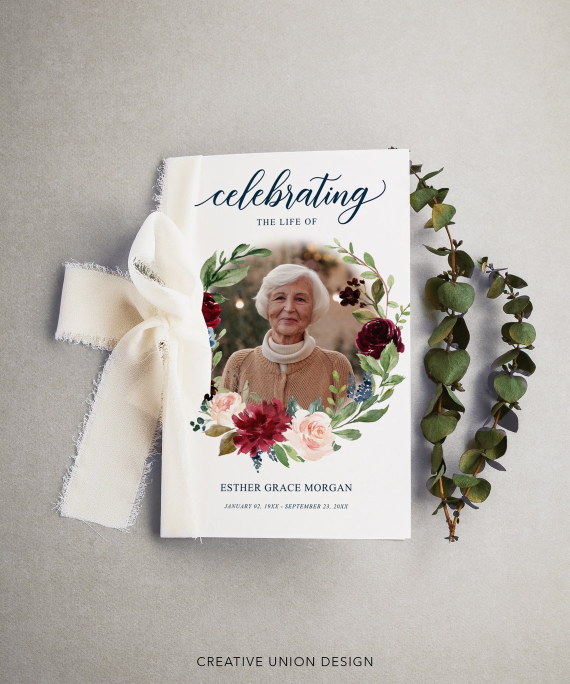 Editable Funeral Program Template Printable Celebration of - Etsy