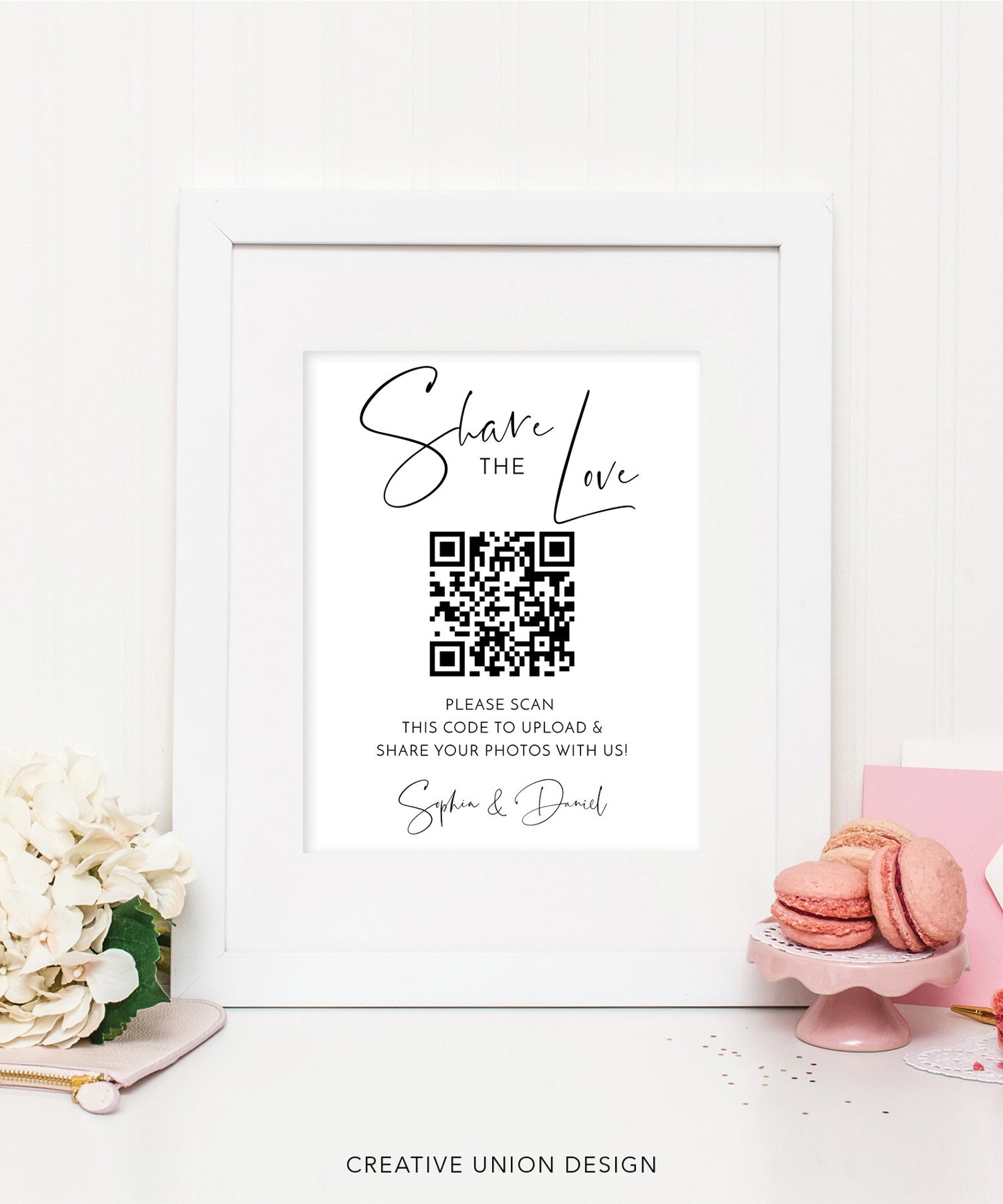Share the Love QR Code Sign Template Scannable Photo Sharing - Etsy