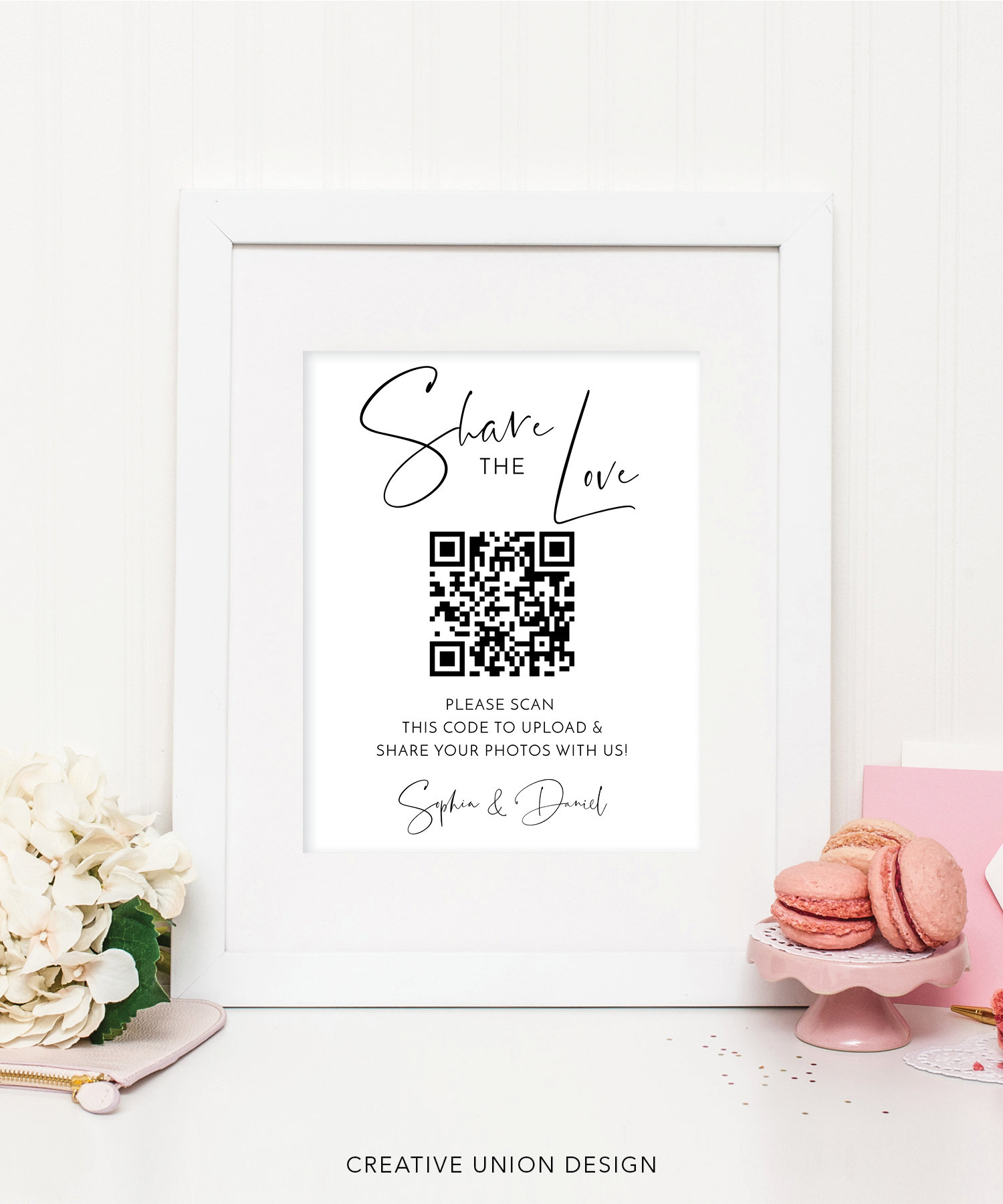 Share the Love QR Code Sign Template, Scannable Photo Sharing Sign ...