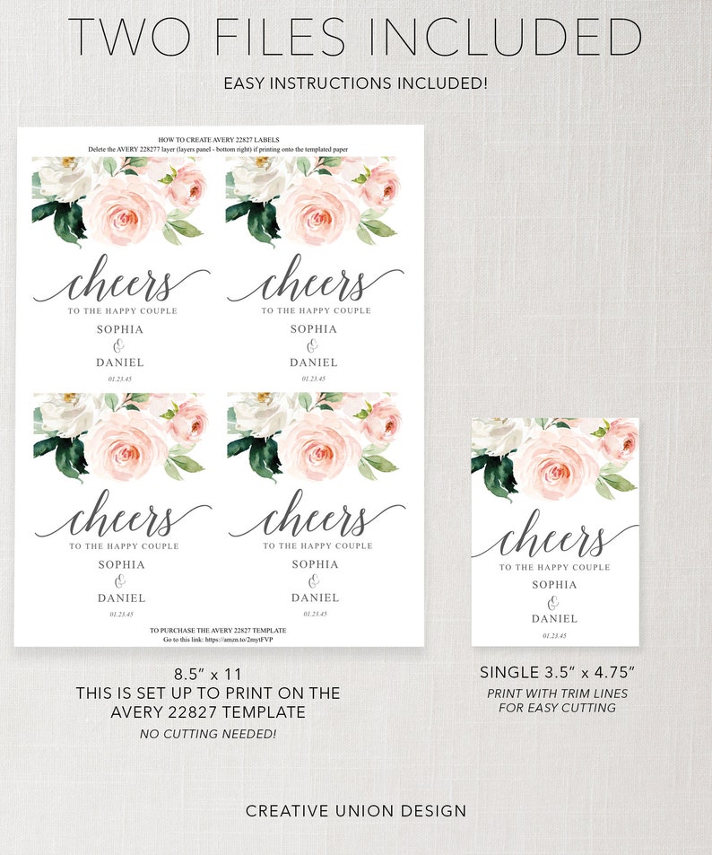 Editable Wine Bottle Label Template Printable Custom Wedding - Etsy