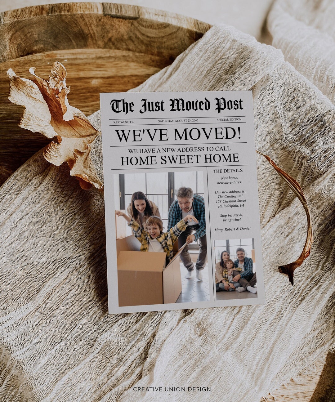 Newspaper Moving Announcement Template, New Address Announcement, We ...
