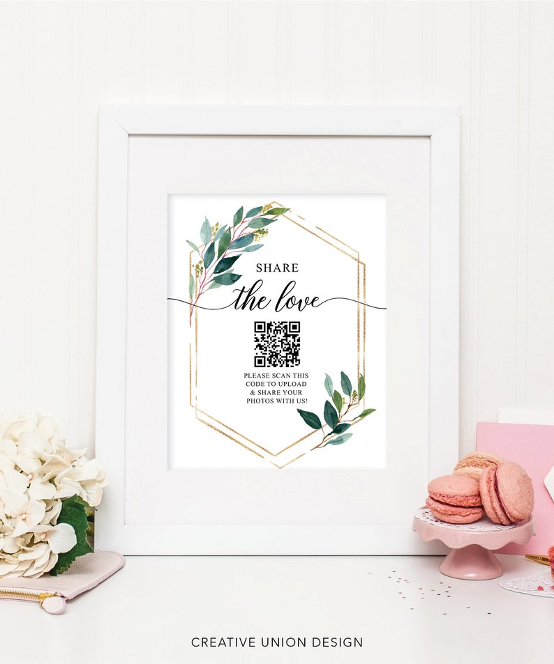 Share the Love QR Code Wedding Sign Template Wedding Table - Etsy