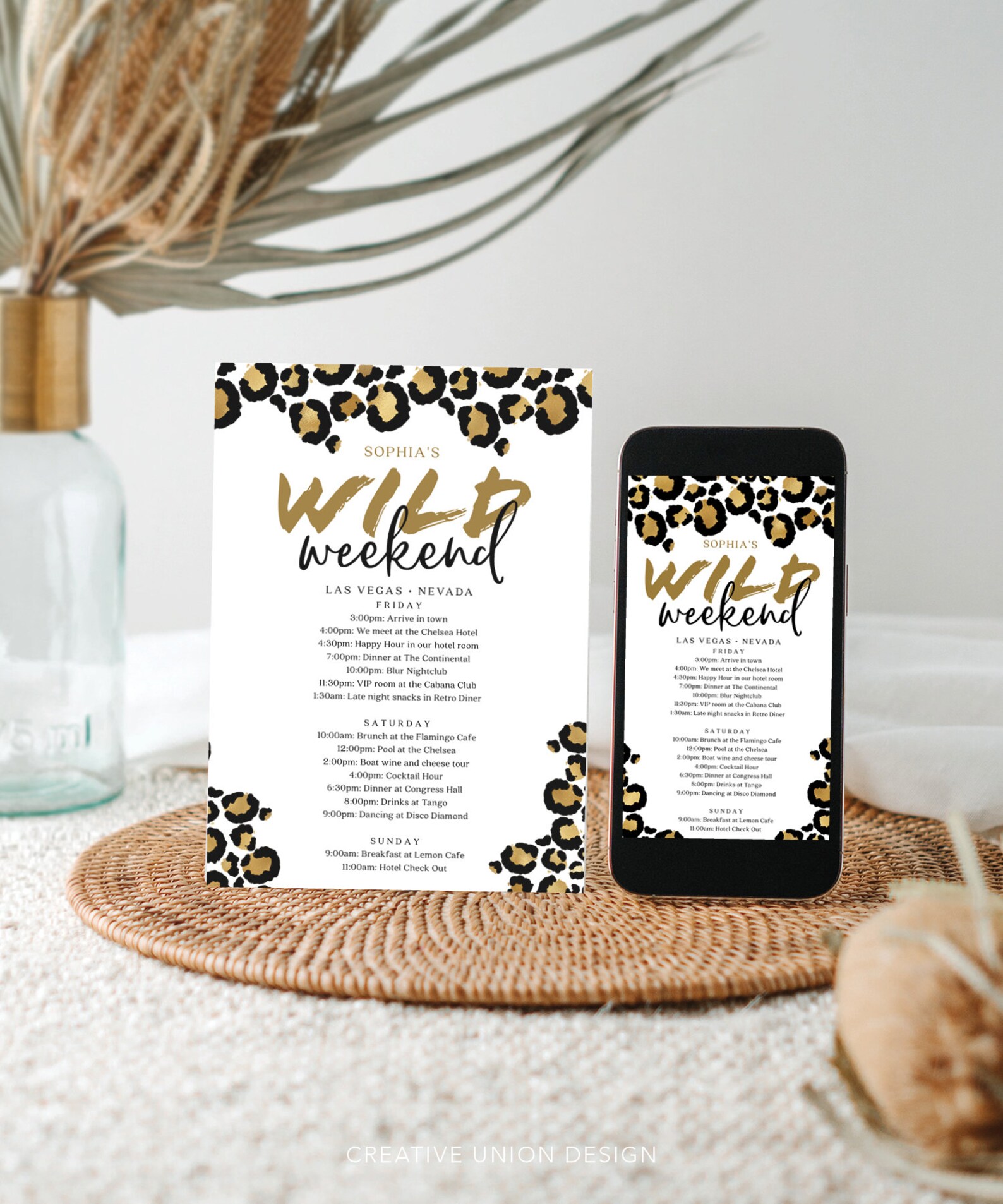 Wild Bachelorette Itinerary Template, Digital Schedule, Instant ...