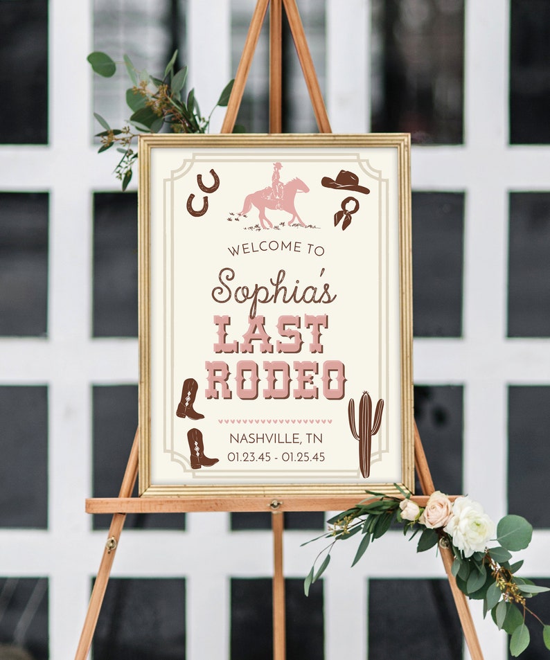 Editable Last Rodeo Bachelorette Party Welcome Sign Template - Etsy