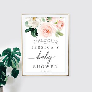 Editable Baby Shower Welcome Sign Template, Welcome, Girl Baby Shower ...