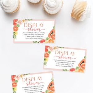 Display Shower Insert Card Template, Printable Insert Card, Display ...