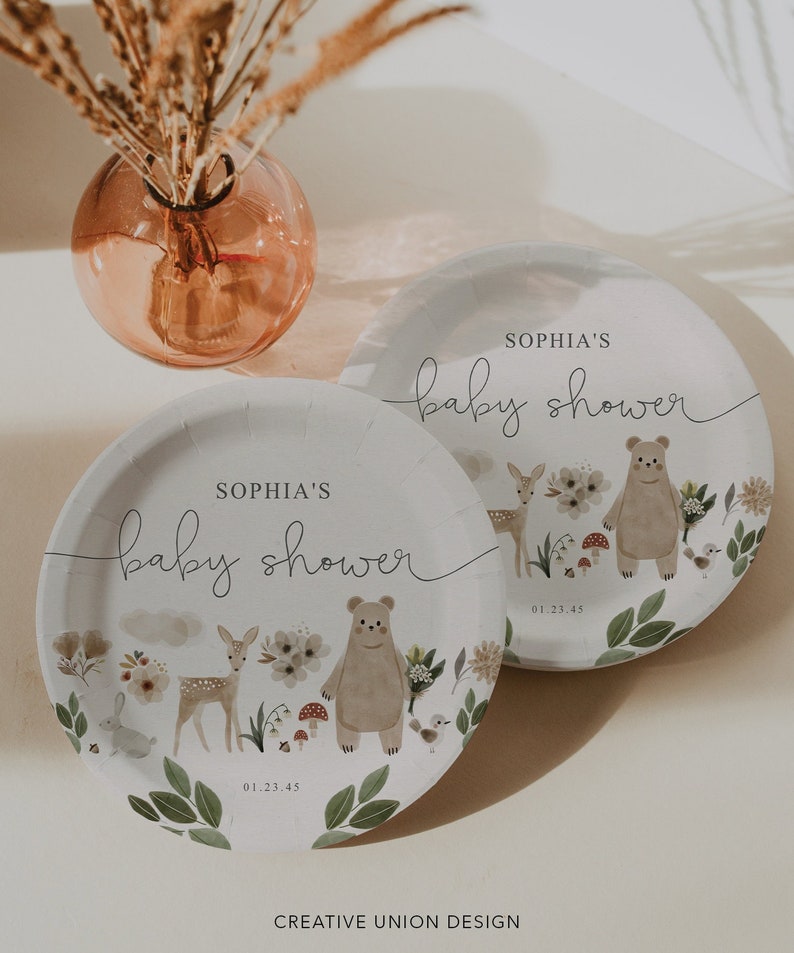 Personalized Paper Plates Template Baby Shower Decor Baby - Etsy