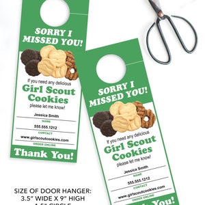 Girl Scout Door Hanger Printable - Editable - Girl Scout Cookies - Door ...