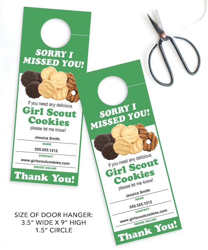Girl Scout Door Hanger Printable Editable Girl Scout - Etsy